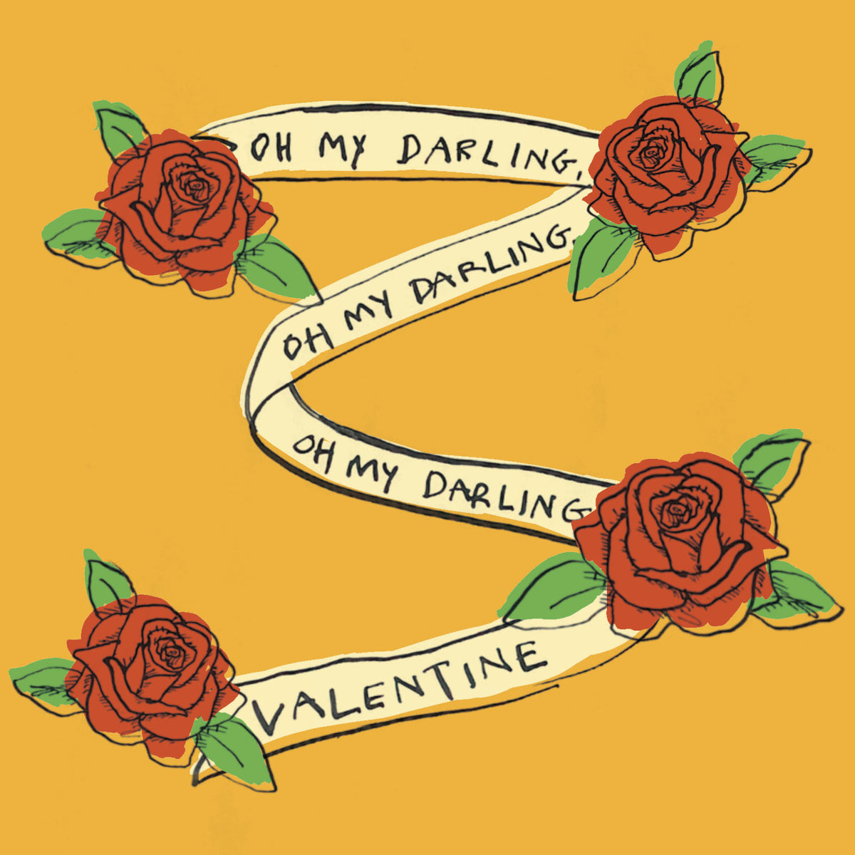 'Oh My Darling Valentine, Roses' Greetings Card – Poet & Painter