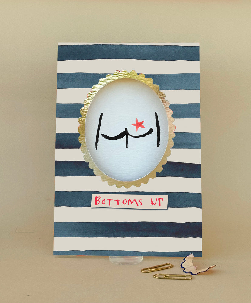 'Bottoms Up' Framed Greetings Card – Poet & Painter