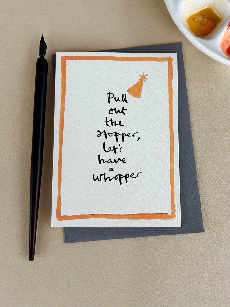 'Pull out the Stopper' Scrawly Greetings Card – Poet & Painter