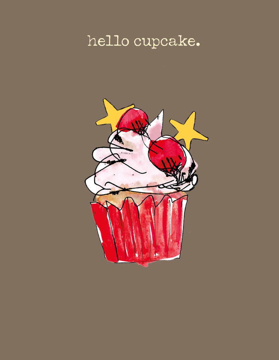 ' Hello Cupcake ' Mini Greetings Card – Poet & Painter