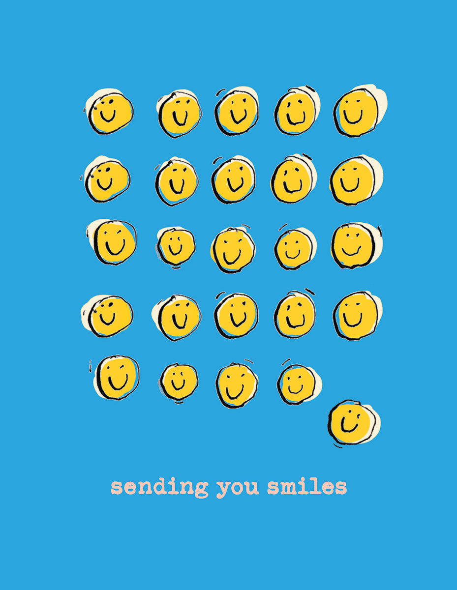 ' Sending You Smiles ' Mini Greetings Card – Poet & Painter