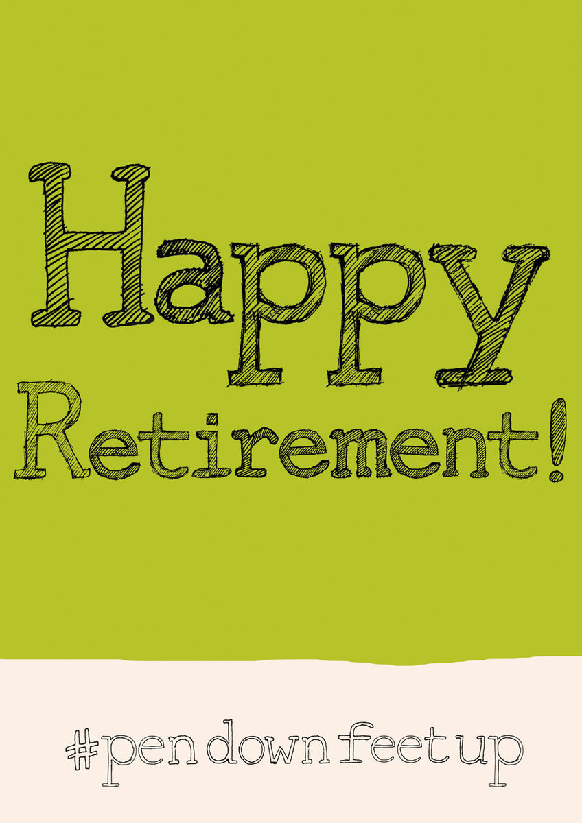 'Happy Retirement' hashtag A4 card, FP852 – Poet & Painter