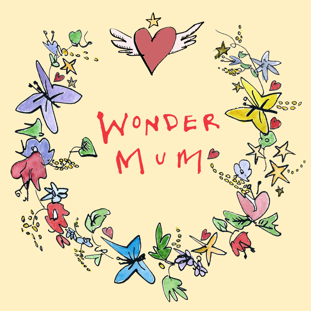 'Wonder Mum ' Greetings Card, Garland – Poet & Painter